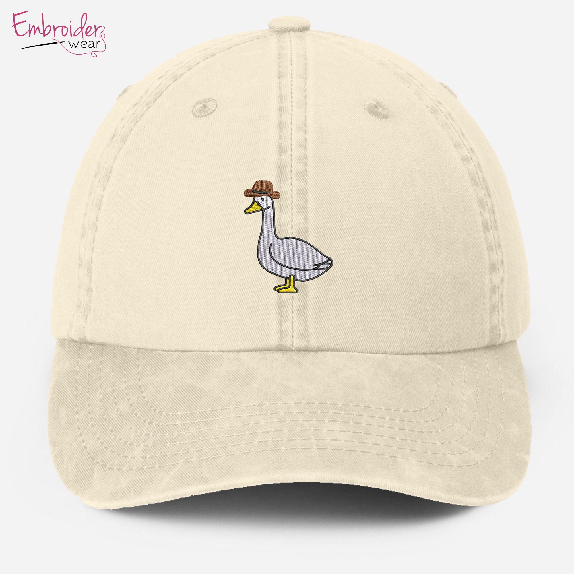 Goose Embroidered Vintage Hat, Silly Duck Summer Snapback Cap, Goose ...