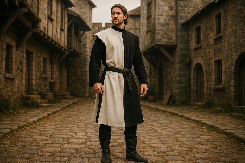 Medieval Knight Tunic for Mens, LARP Warrior Costume Tabard ...