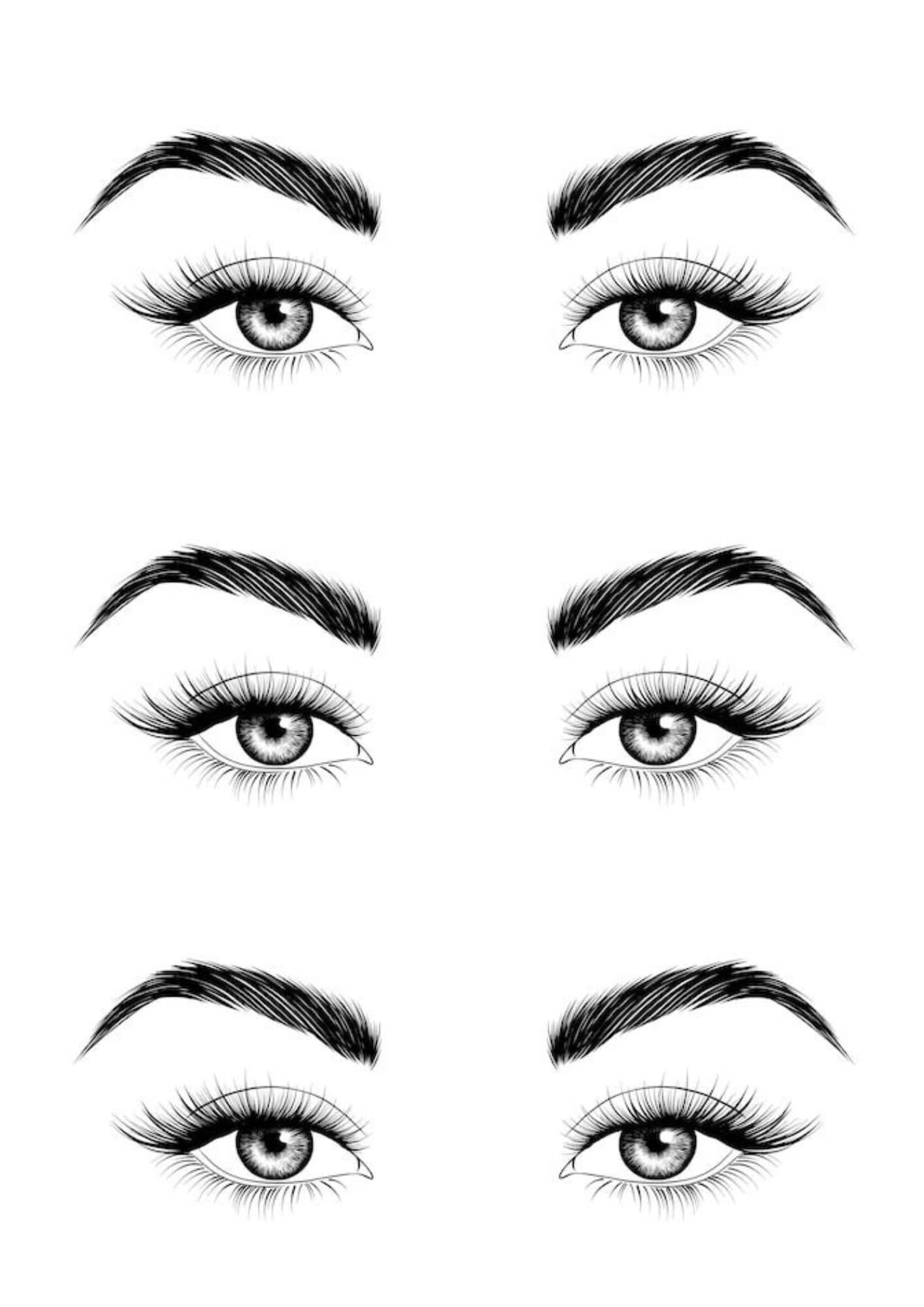 Plantillas para practicar Makeup Ojos, Eyes Chart - Etsy España