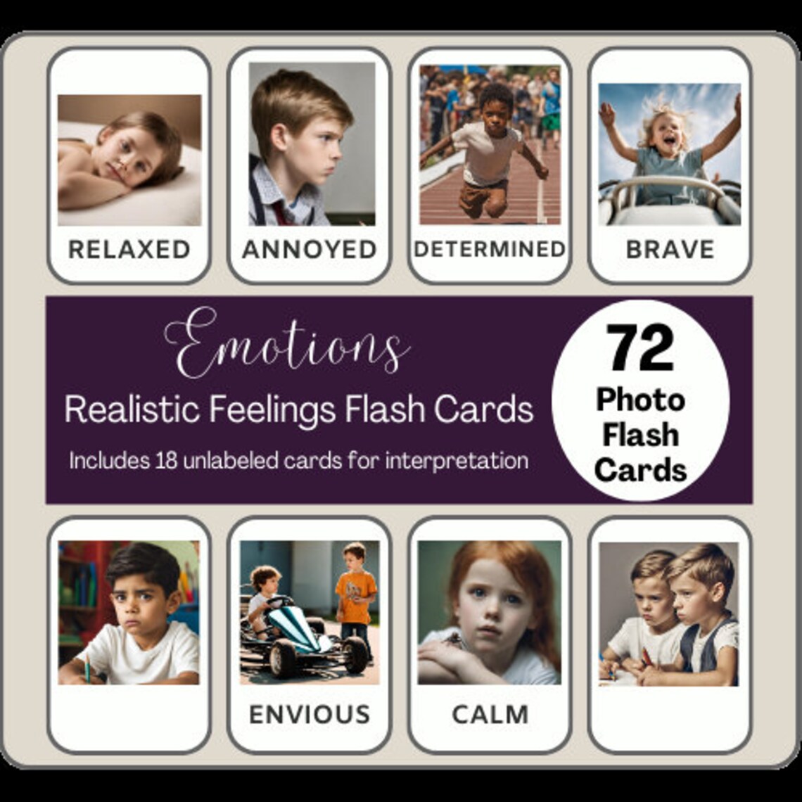Kids Emotions Flashcards | Montessori Feelings Cards | Printable for ...