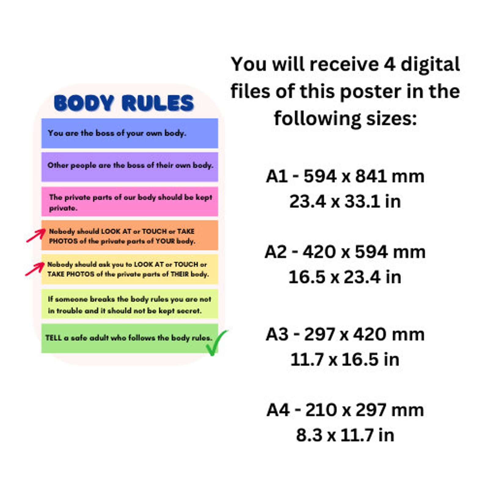 Body Safety Rules Poster | Child Abuse Prevention (digital Download) - Etsy