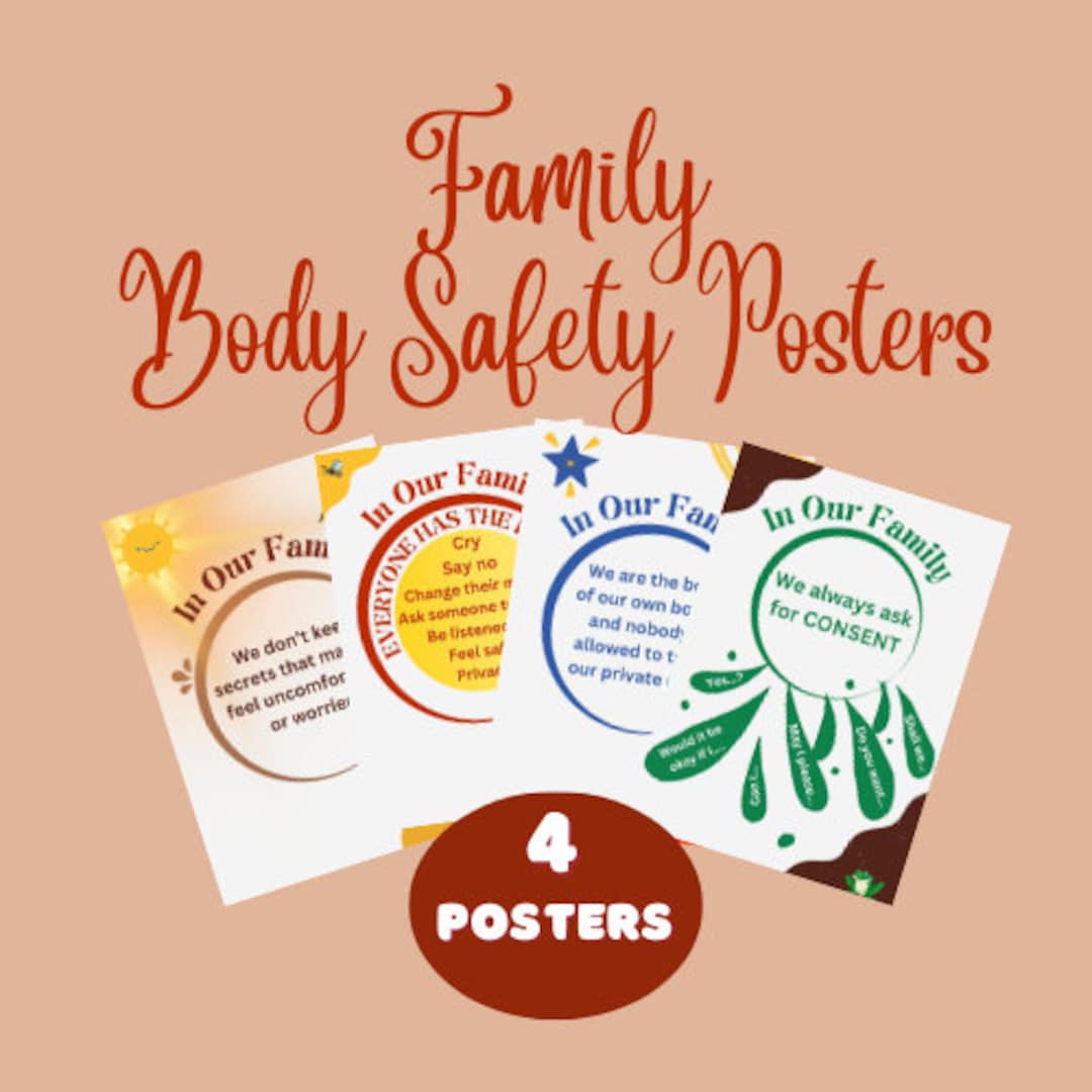 4 Family Body Safety Rules Posters | Printable Wall Art | Consent ...