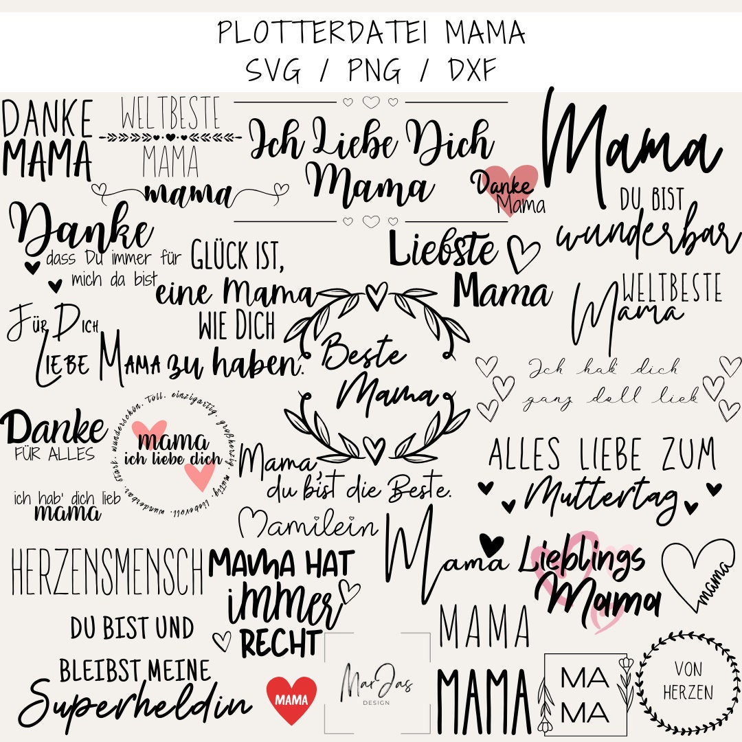 30 Plotter Files mom SVG PNG DXF Instant Download Plotter File Bundle ...