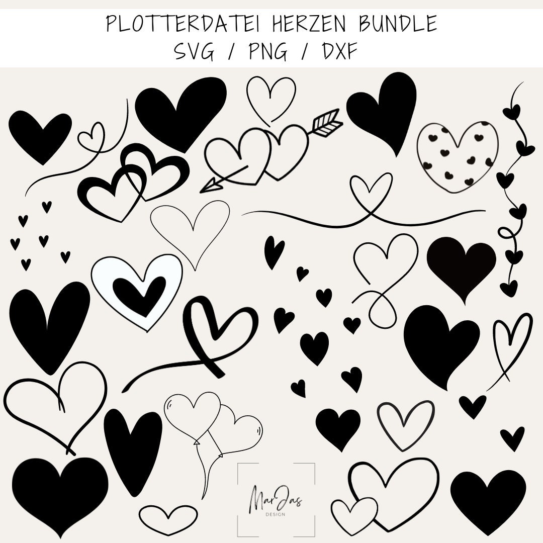 Heart Plotter File | SVG | PNG | DXF | Instant Download | Hearts ...