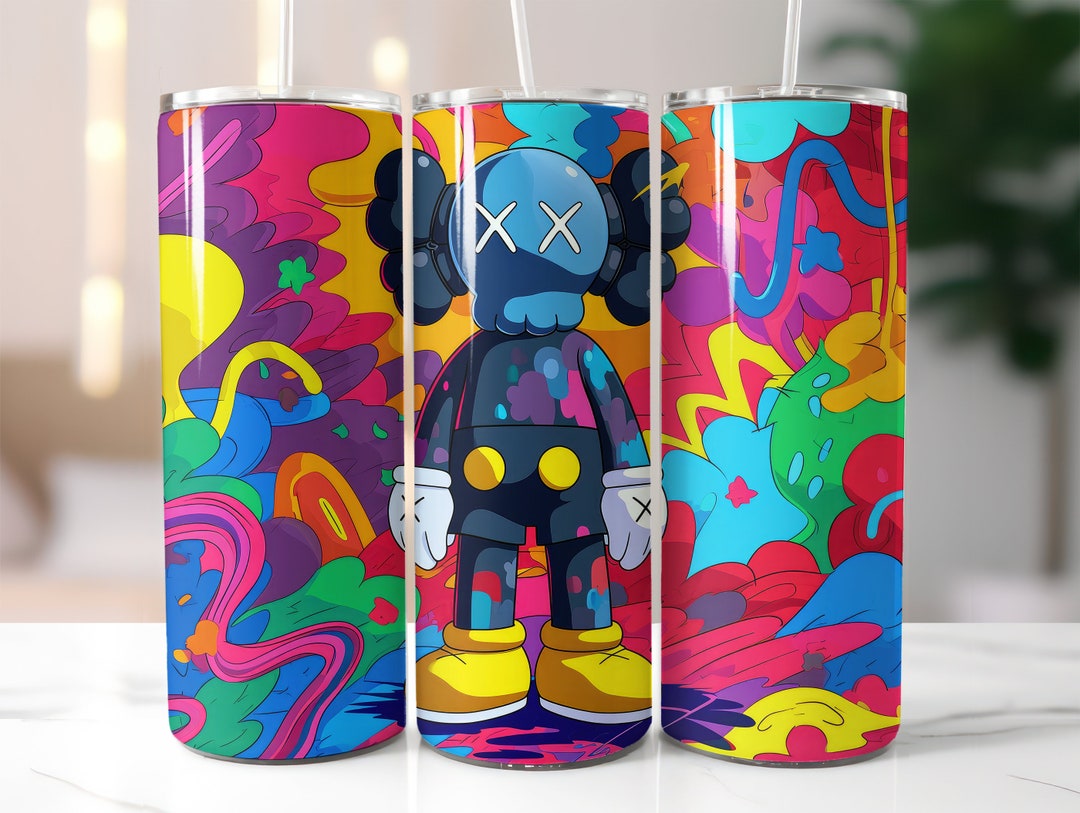 Kaws Tumbler Wrap, 20oz Skinny Tumbler Kaws Wrap PNG, Tumbler ...