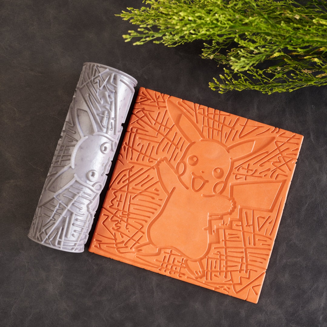 Pikachu Texture Roller Polymer Clay Texture Roller Embossing Roller ...