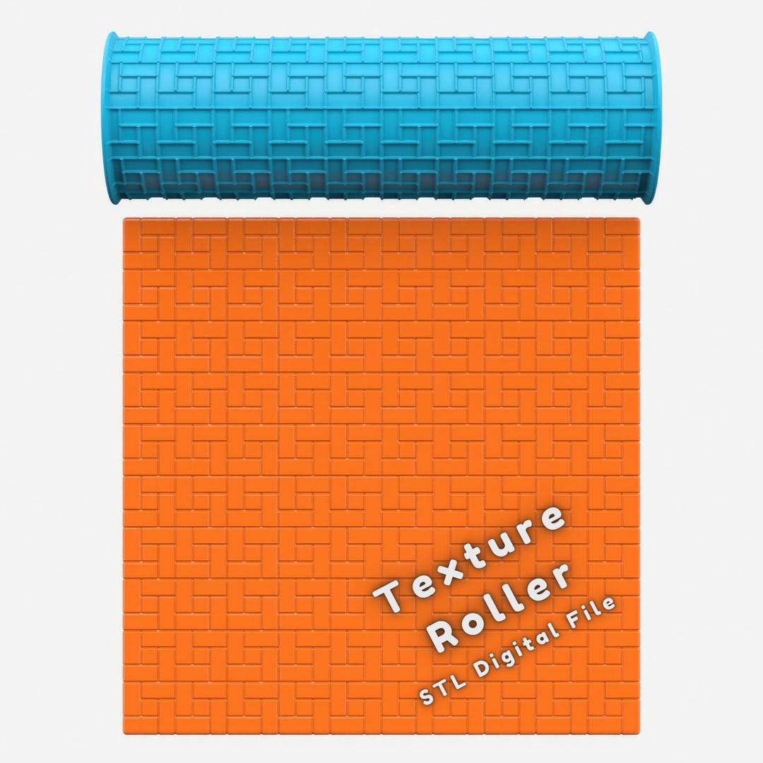Tiles Texture Roller STL Digital File for 3D Printing Seamless Polymer ...