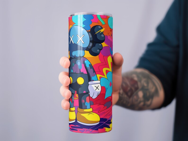 Kaws Tumbler Wrap, 20oz Skinny Tumbler Kaws Wrap PNG, Tumbler ...