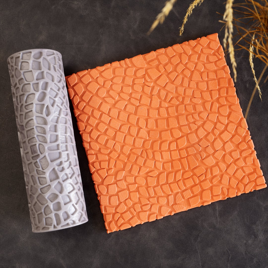 Mosaic Cobblestone Texture Roller Seamless Polymer Clay Texture Roller ...