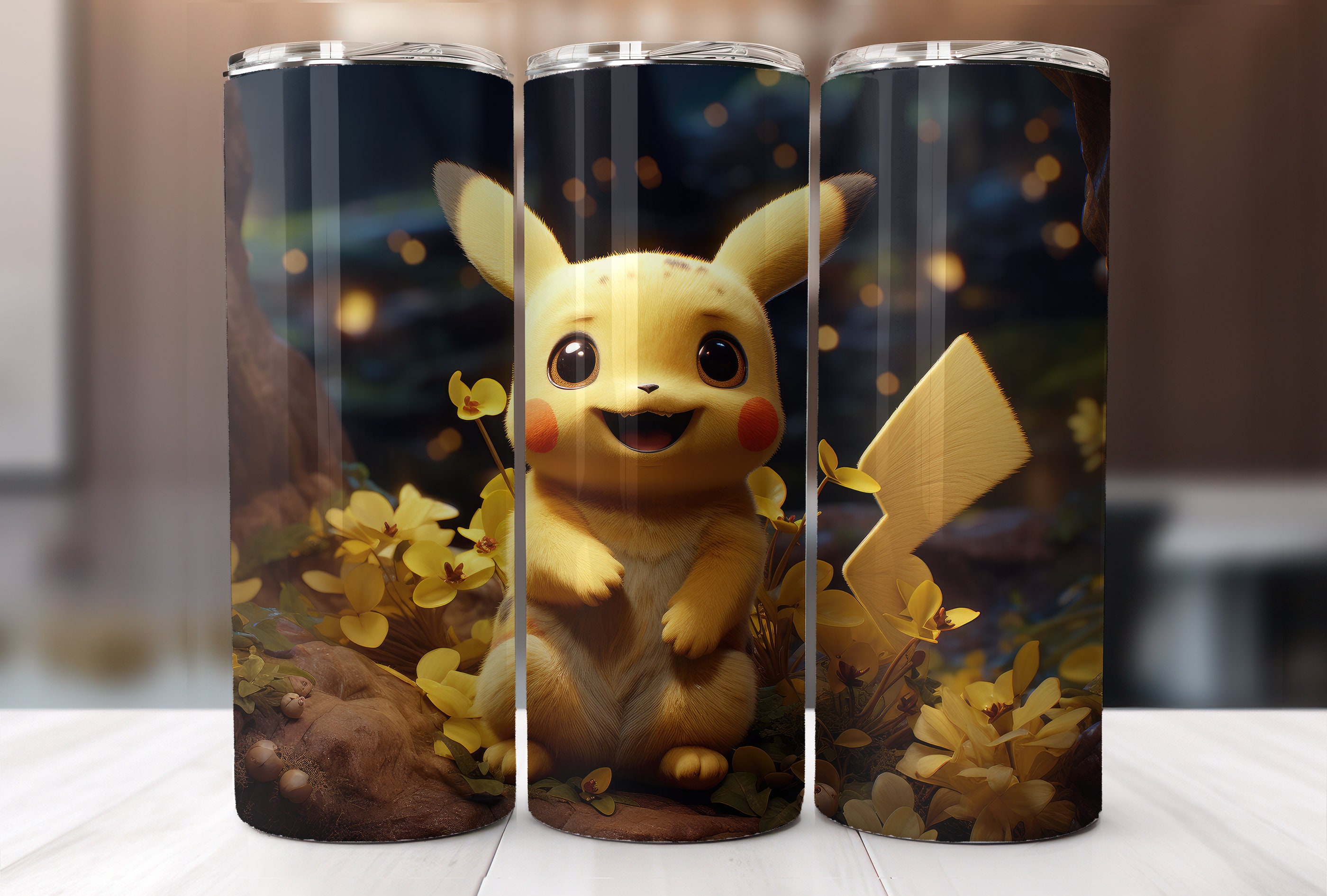 Pikachu Tumbler 20 Oz Sublimation Tumbler Design, 9.3 X 8.2 Straight ...