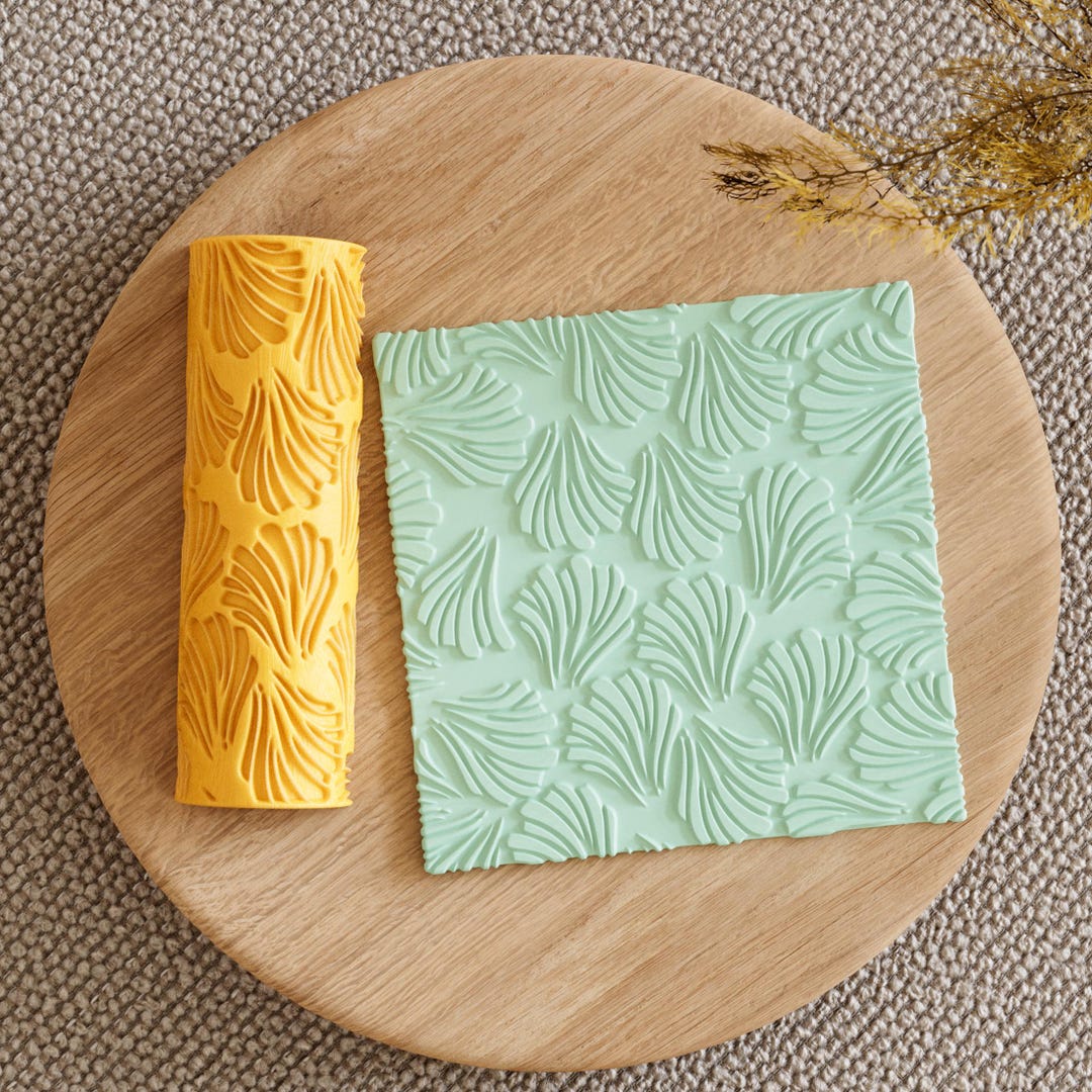 Leaf Texture Roller Seamless Polymer Clay Texture Roller Embossing ...