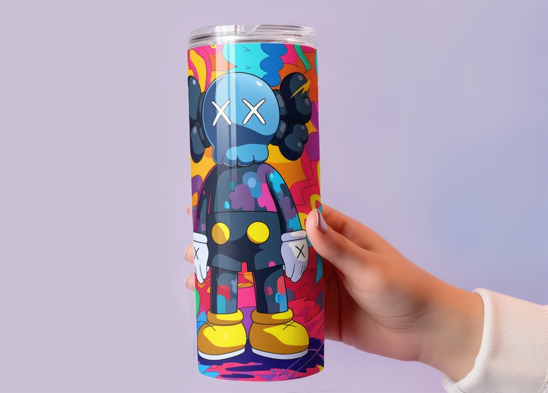 Kaws Tumbler Wrap, 20oz Skinny Tumbler Kaws Wrap PNG, Tumbler ...