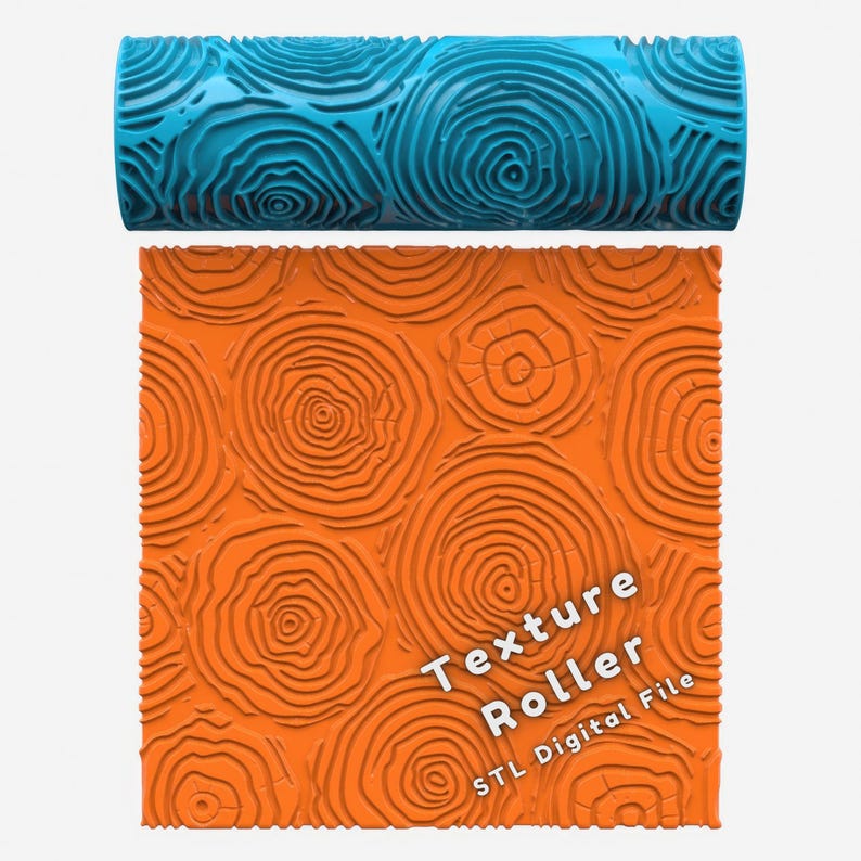 Log Wood Texture Roller STL Digital File for 3D Printing Seamless ...