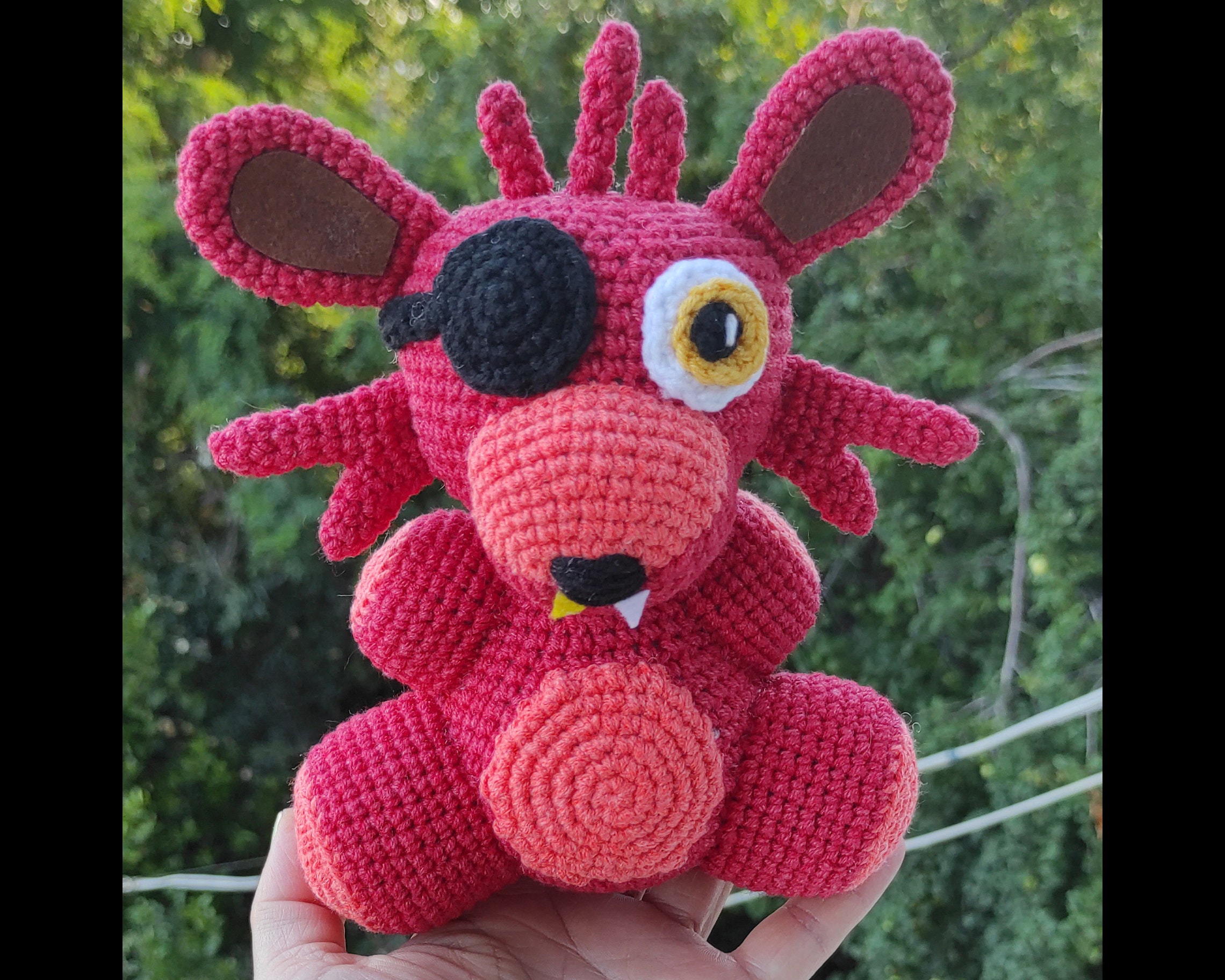 FNAF Foxy Doll, Foxy Plushie, Handmade Foxy Plush, FNAF Crochet Foxy ...