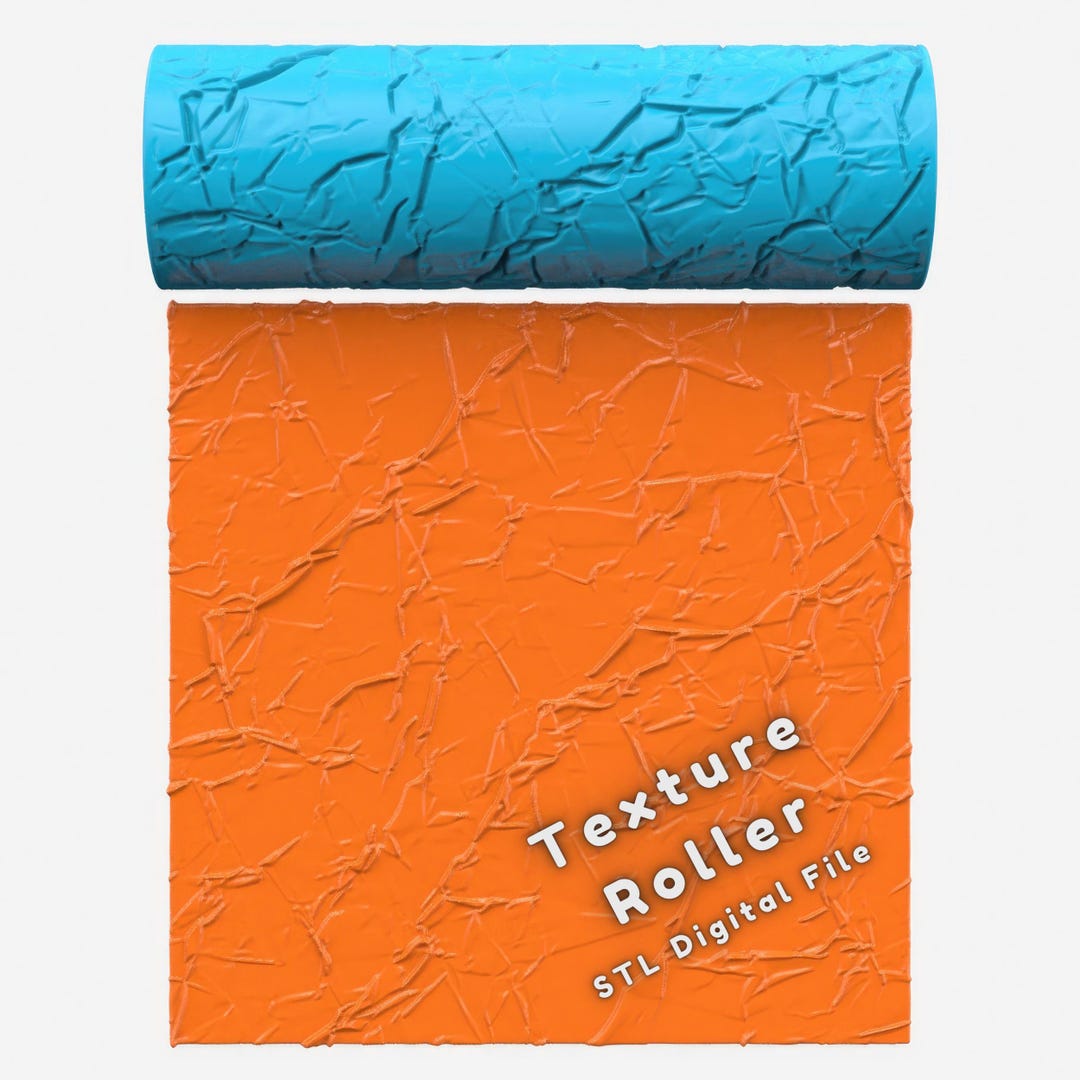 Crumpled Texture Roller STL Digital File for 3D Printing Seamless ...