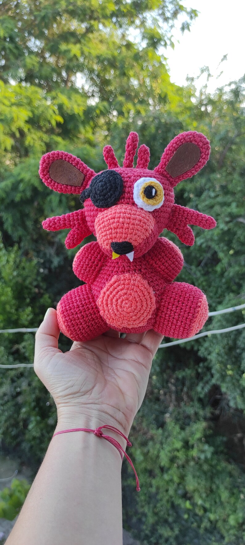 FNAF Foxy Doll, Foxy Plushie, Handmade Foxy Plush, FNAF Crochet Foxy ...