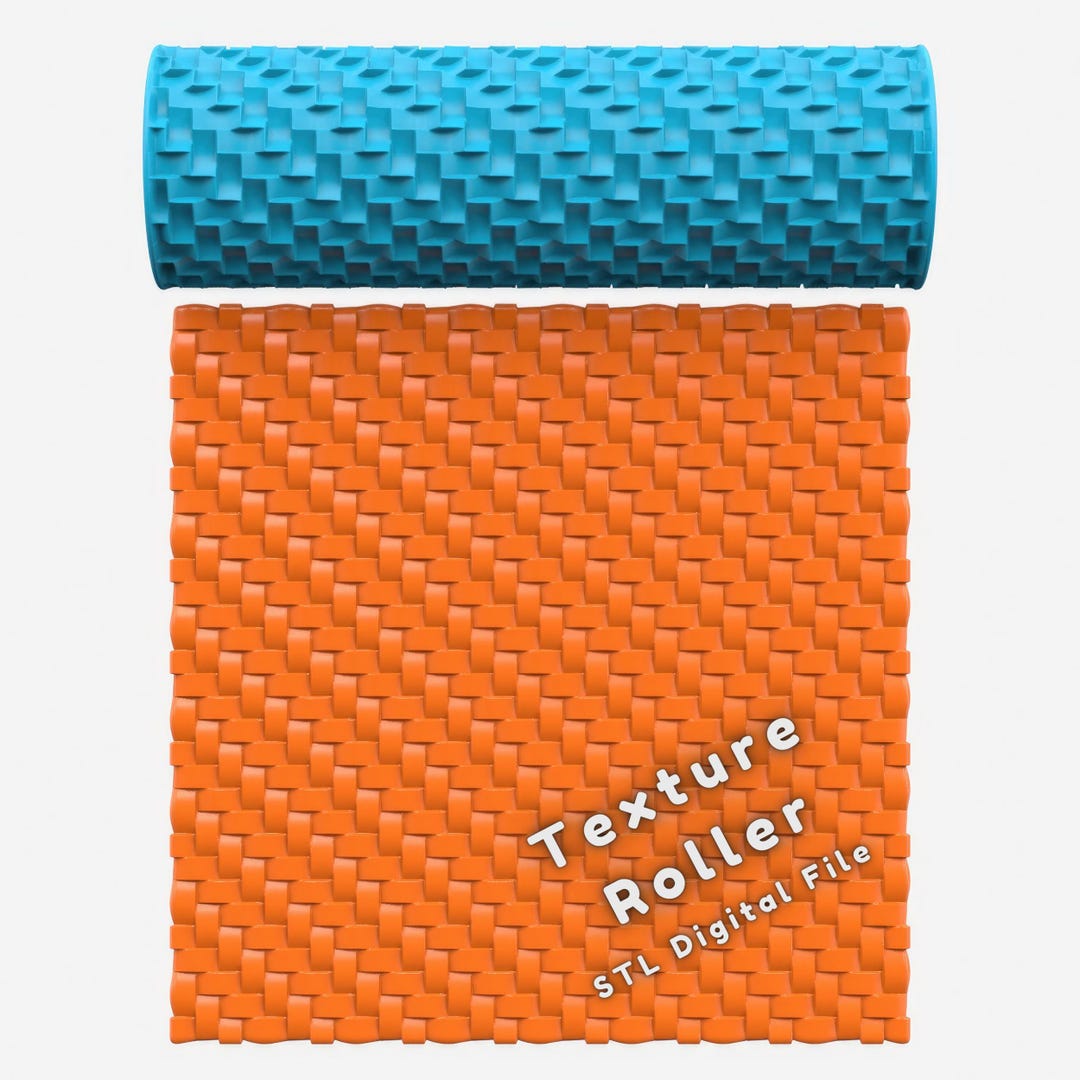 Wicker Texture Roller STL Digital File for 3D Printing Seamless Polymer ...