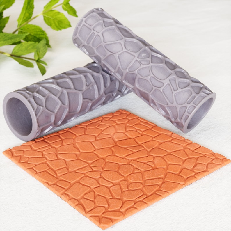 Cobblestone Texture Roller Polymer Clay Texture Roller Embossing Roller ...