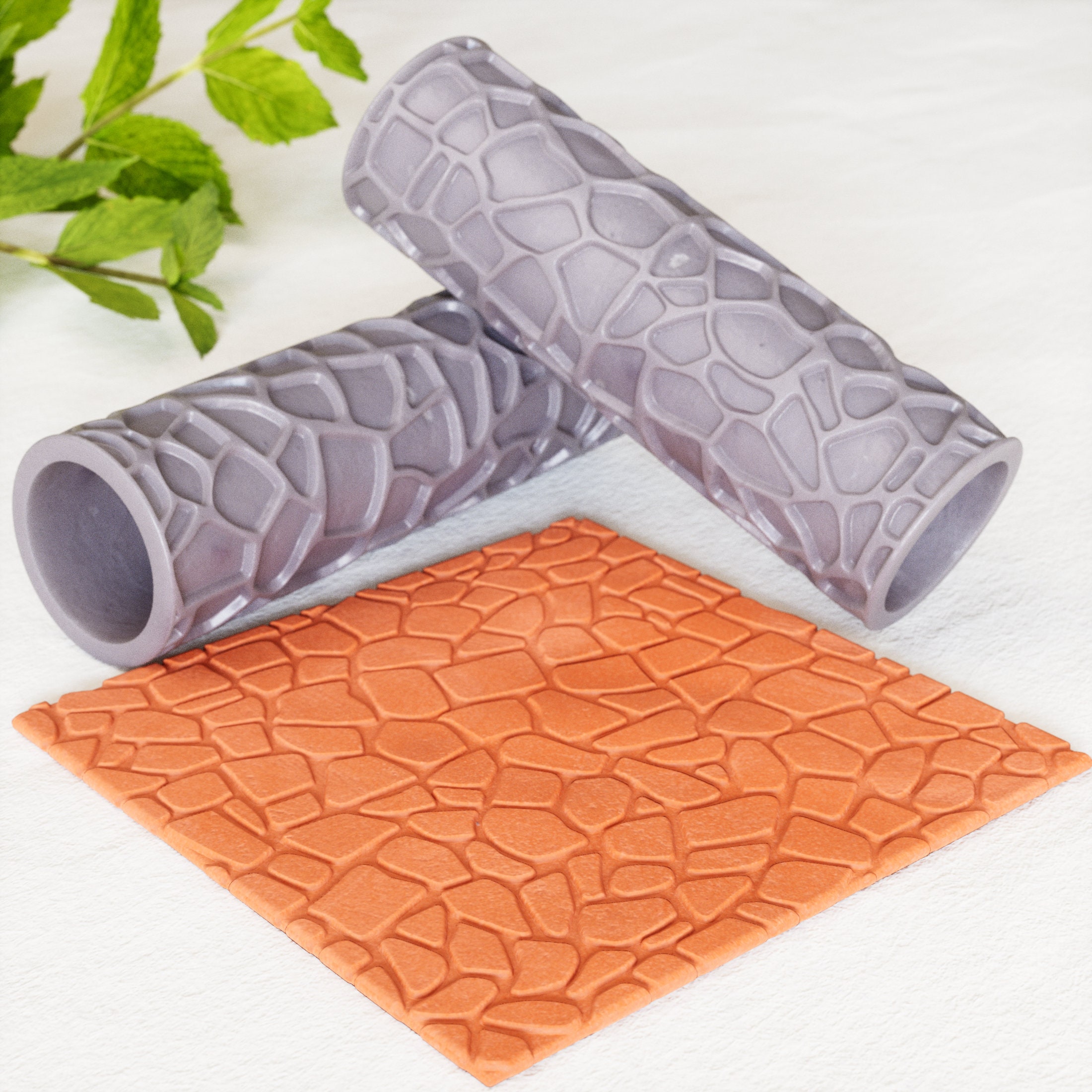 Cobblestone Texture Roller Polymer Clay Texture Roller Embossing Roller Cobblestone Roller for ...