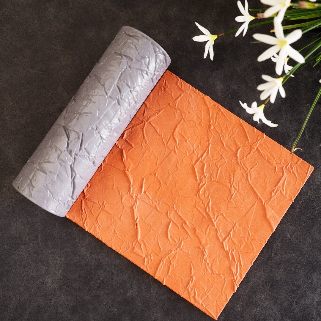 Crumpled Texture Roller Polymer Clay Texture Roller Embossing Roller ...