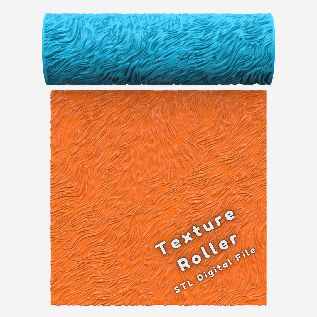 Fur Texture Roller STL Digital File for 3D Printing Seamless Polymer ...
