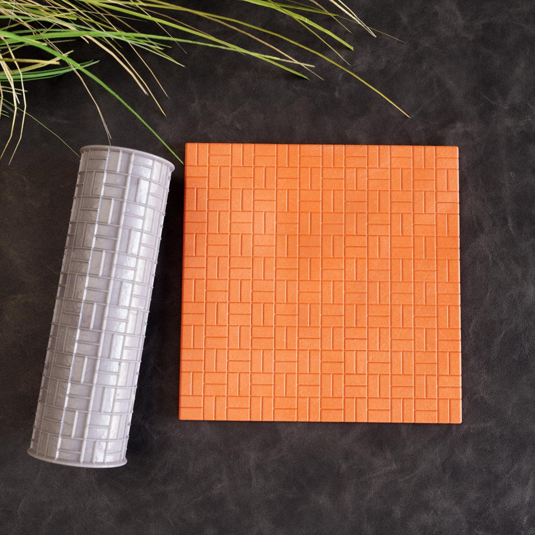 Tile Texture Roller Seamless Polymer Clay Texture Roller Embossing ...