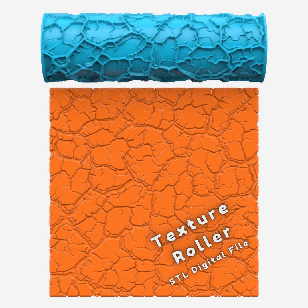 Cracked Texture Roller STL Digital File for 3D Printing Seamless ...