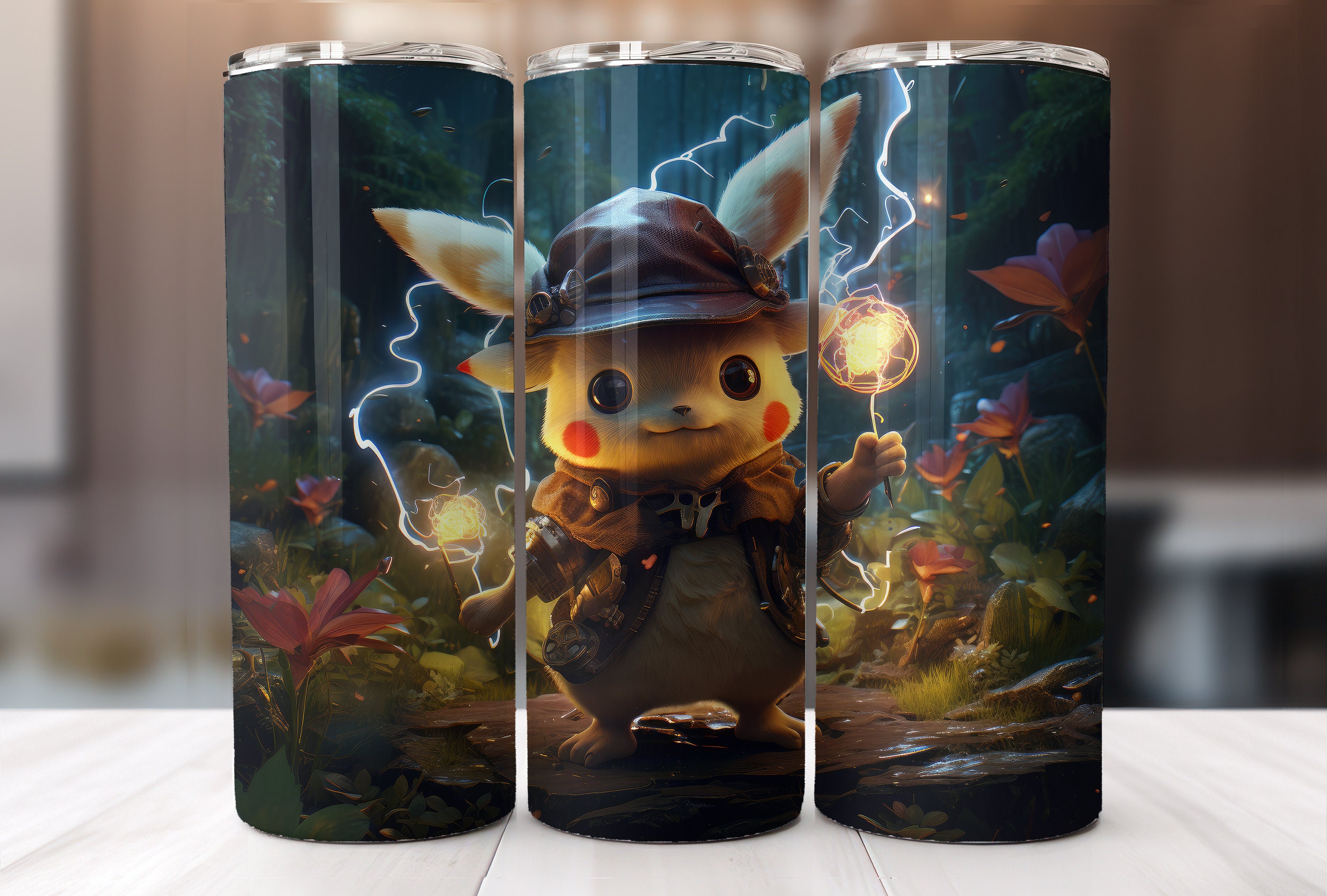 Pikachu Tumbler 20 Oz Sublimation Tumbler Design, 9.3 X 8.2 Straight ...