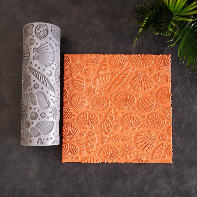 Sea Shells Texture Roller Seamless Polymer Clay Texture Roller ...