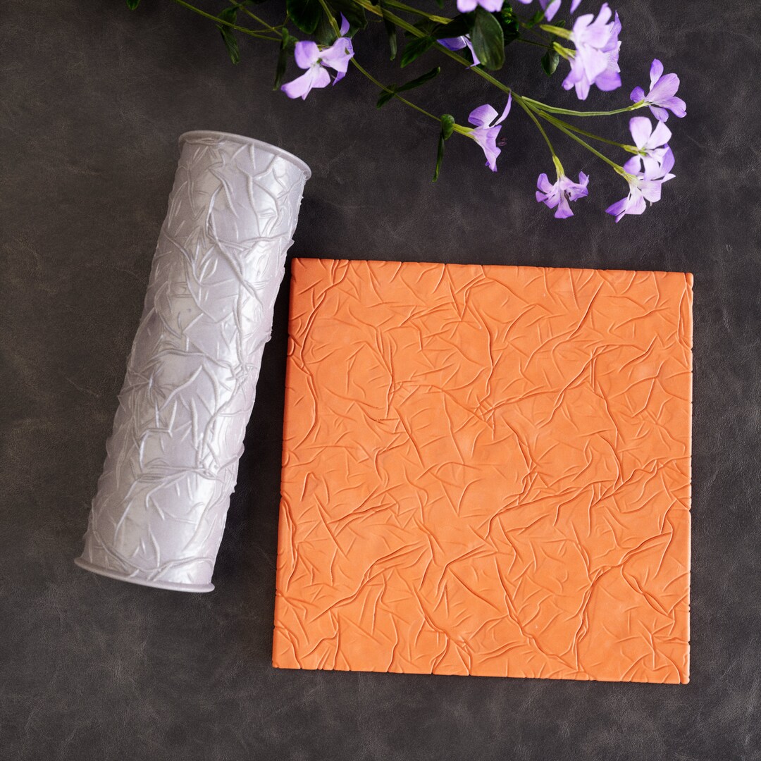Crumpled Roller for Polymer Clay Crumpled Texture Roller Seamless ...