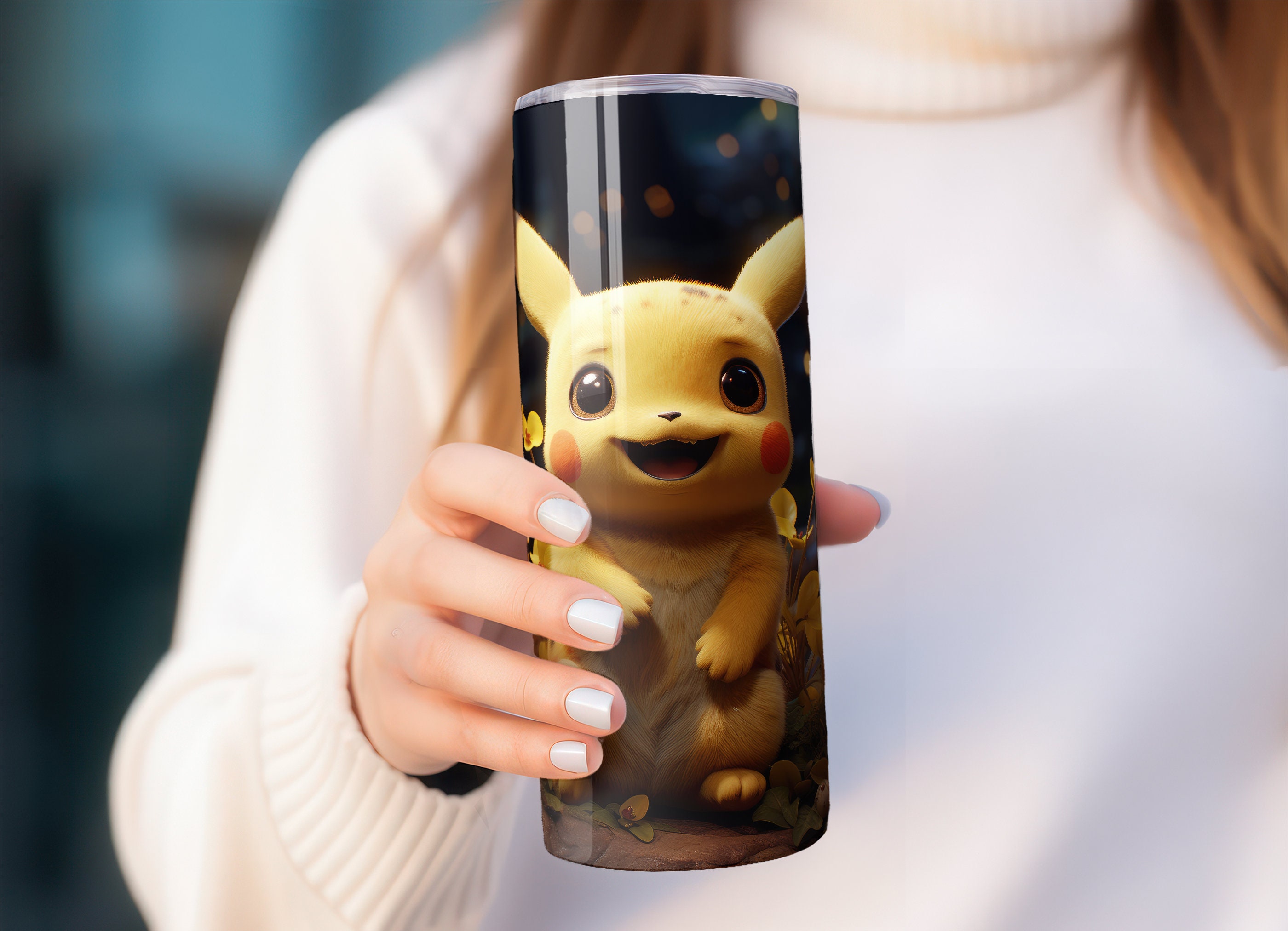 Pikachu Tumbler 20 Oz Sublimation Tumbler Design, 9.3 X 8.2 Straight ...
