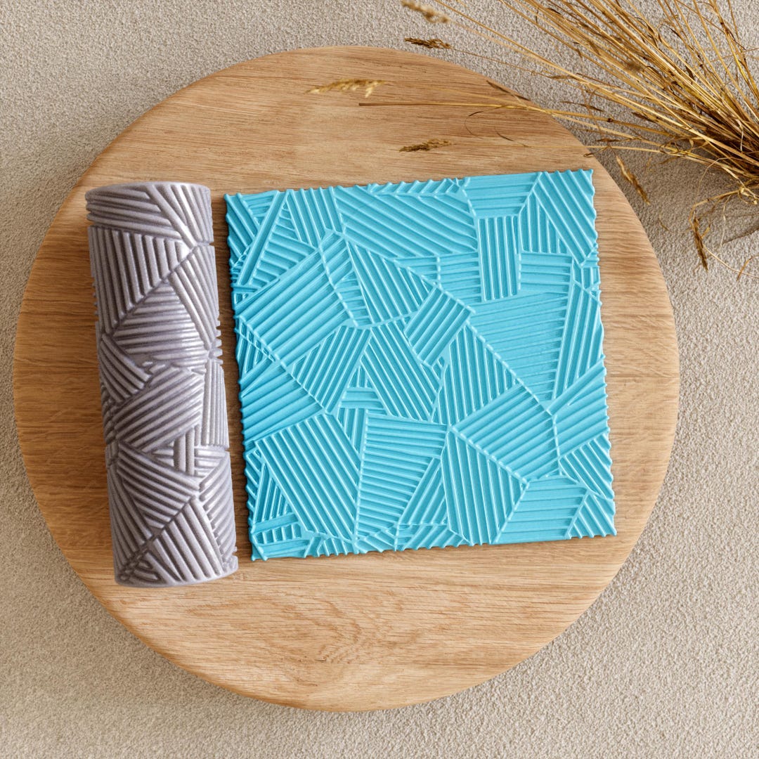 Geometric Lines Texture Roller Seamless Polymer Clay Texture Roller ...
