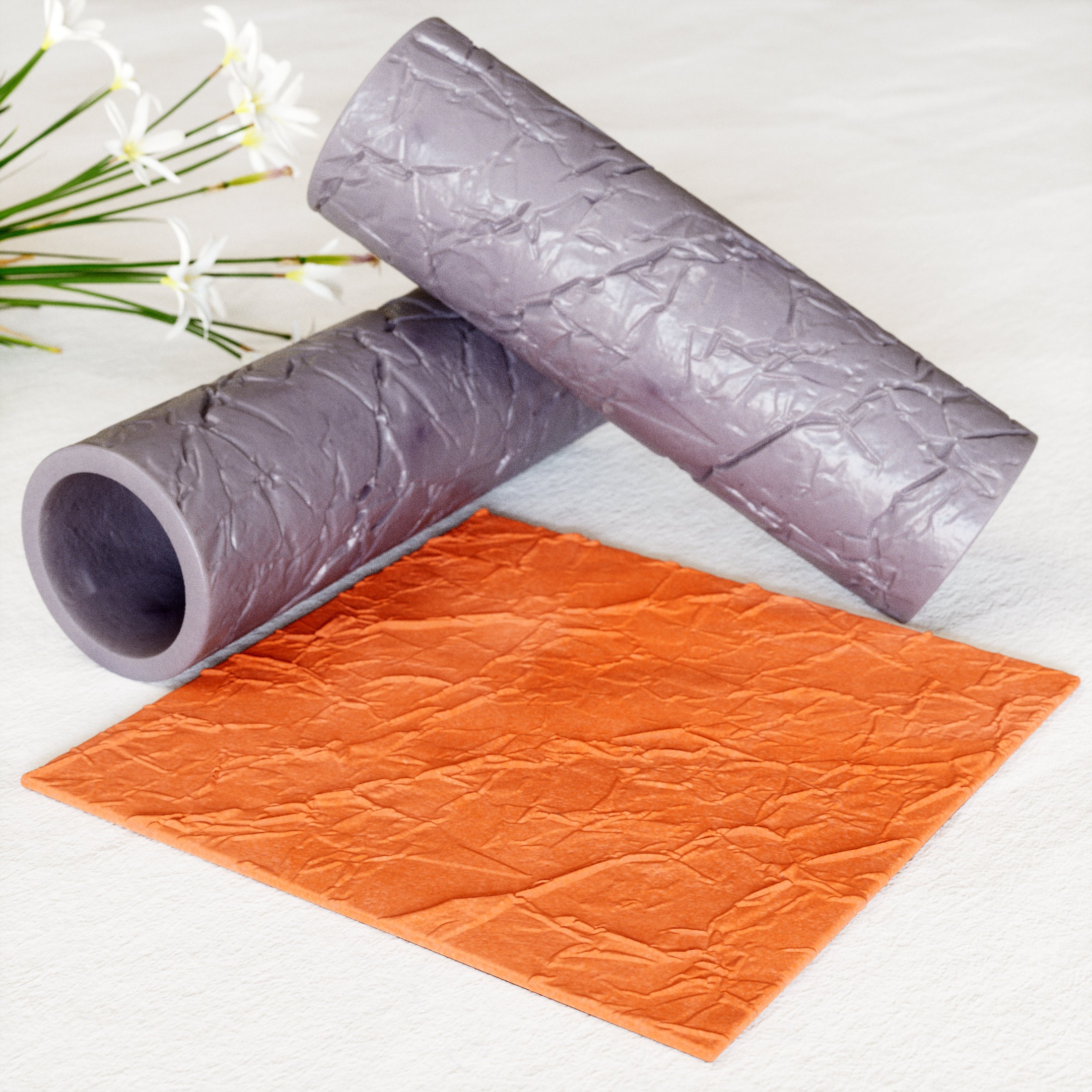 Crumpled Texture Roller Polymer Clay Texture Roller Embossing Roller ...