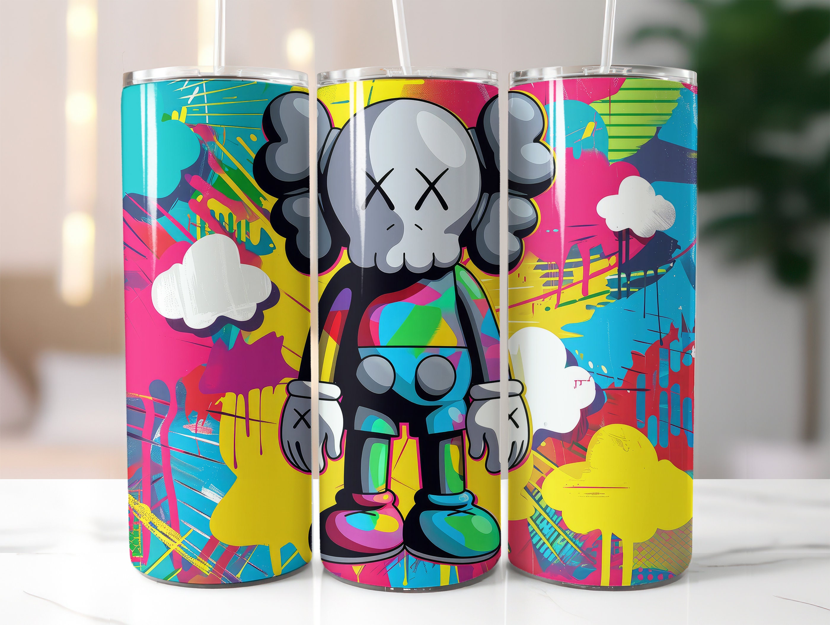 Kaws Tumbler Wrap Png, 20 Oz Sublimation Tumbler Design, 9.3 X 8.2 ...