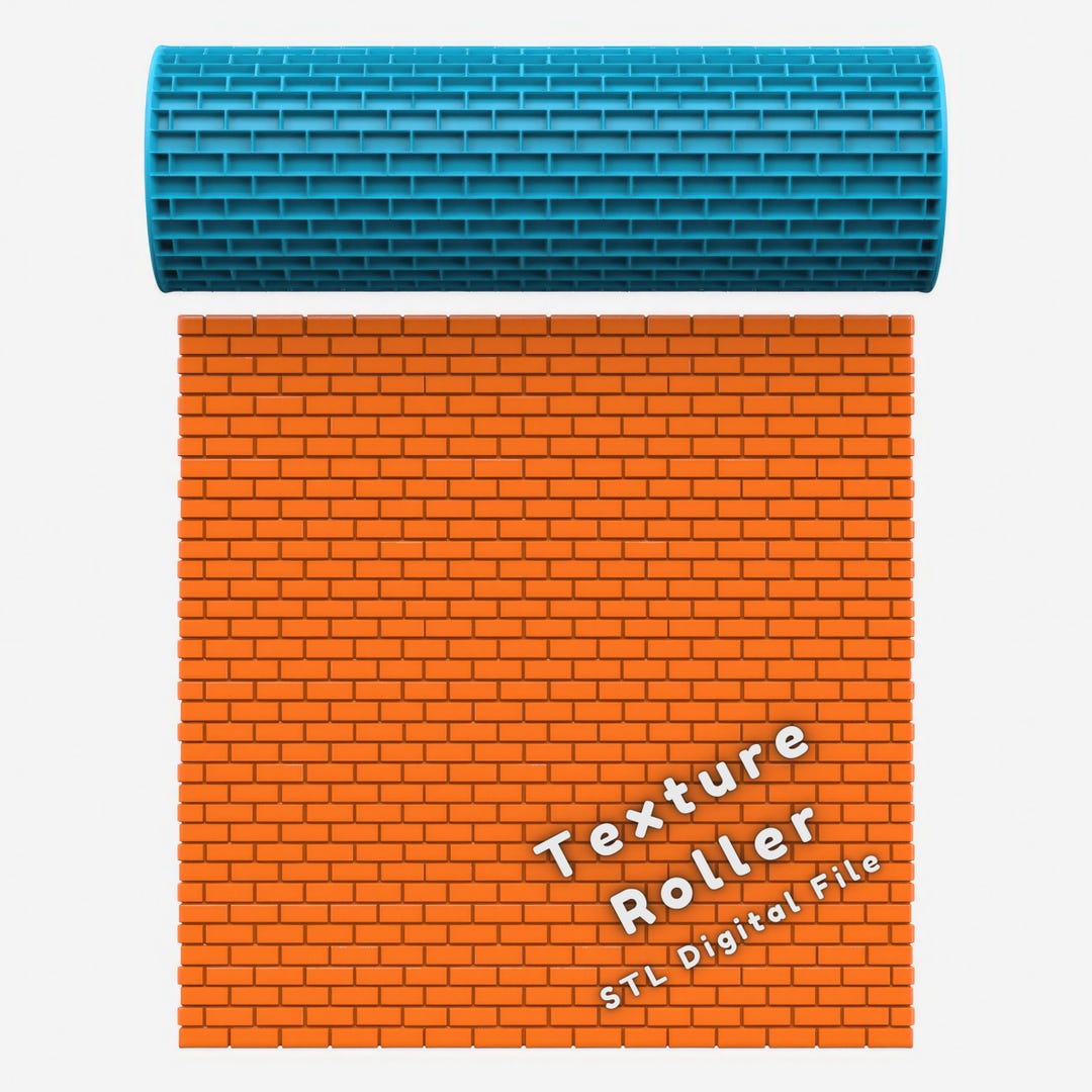 Micro Brick Texture Roller STL Digital File for 3D Printing Seamless ...