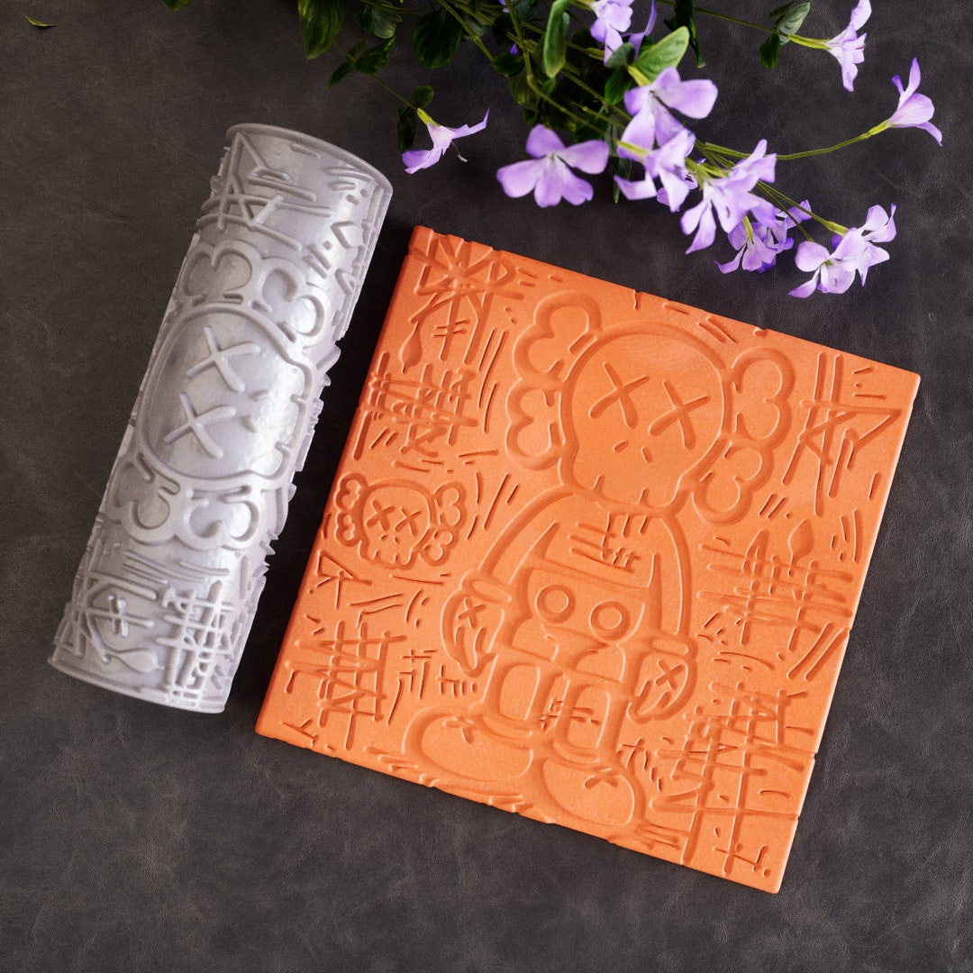 Kaws Texture Roller Polymer Clay Texture Roller Embossing Roller Kaws ...