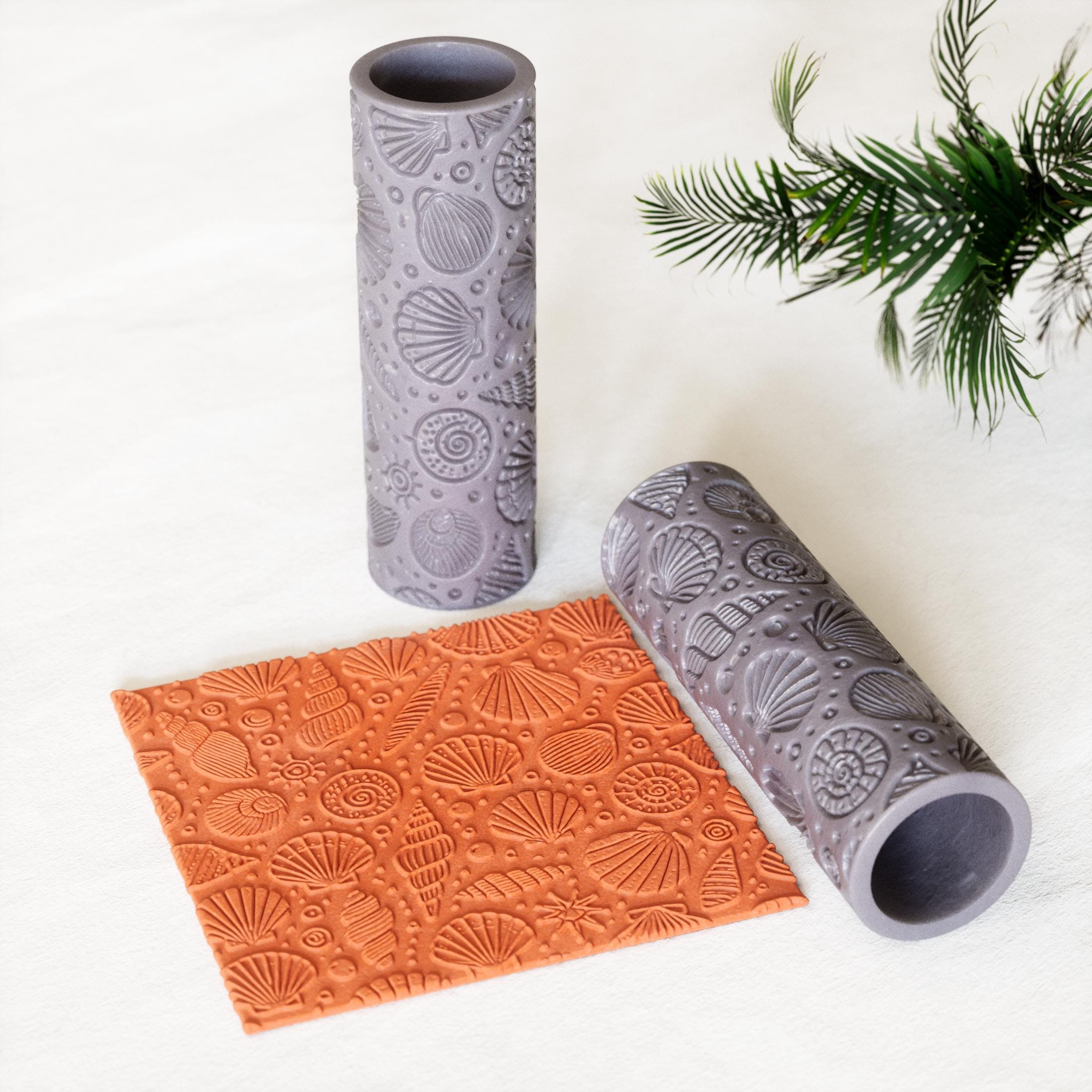 Sea Shells Texture Roller Seamless Polymer Clay Texture Roller ...