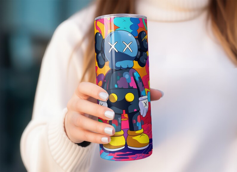 Kaws Tumbler Wrap, 20oz Skinny Tumbler Kaws Wrap PNG, Tumbler ...