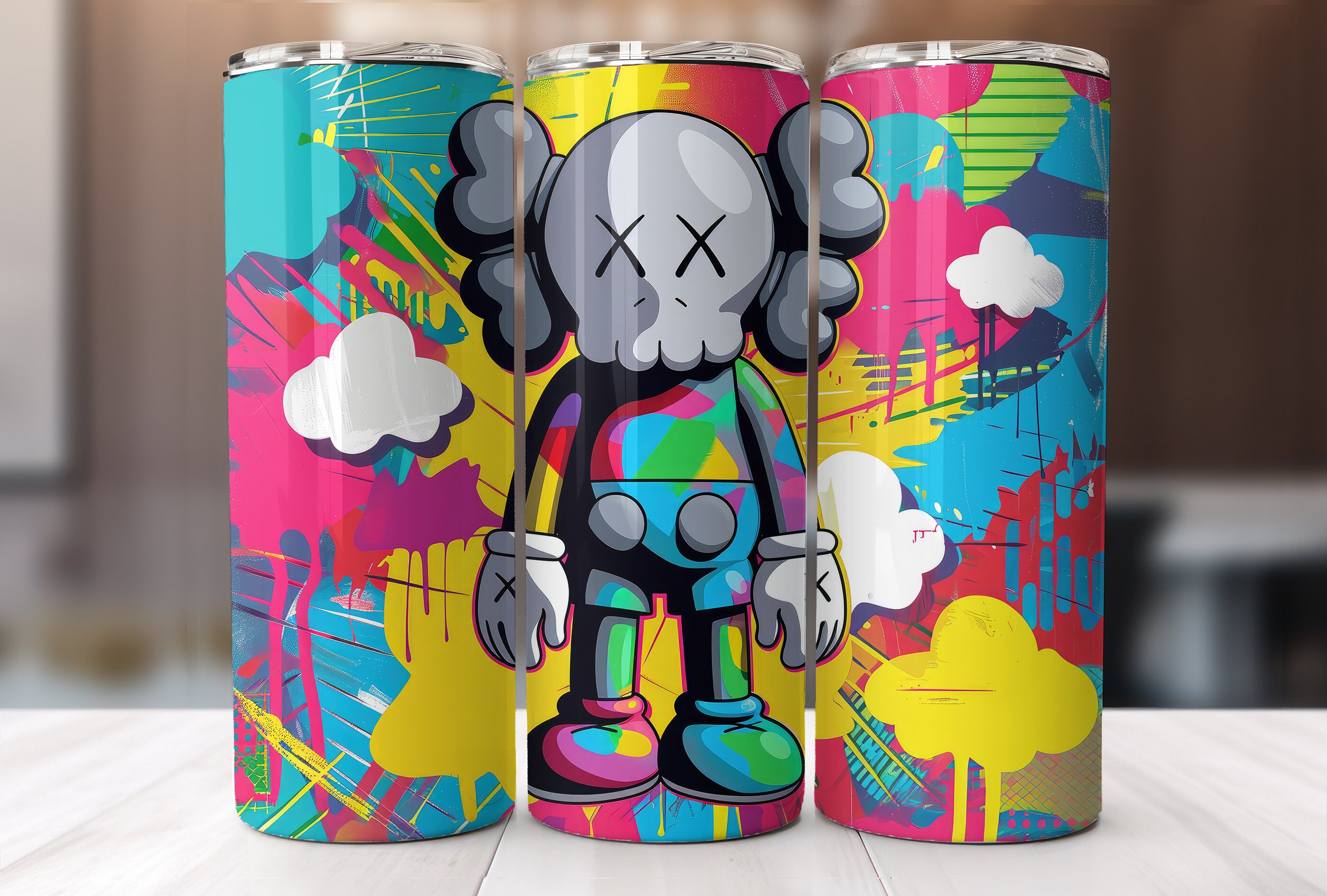 Kaws Tumbler Wrap Png, 20 Oz Sublimation Tumbler Design, 9.3 X 8.2 ...