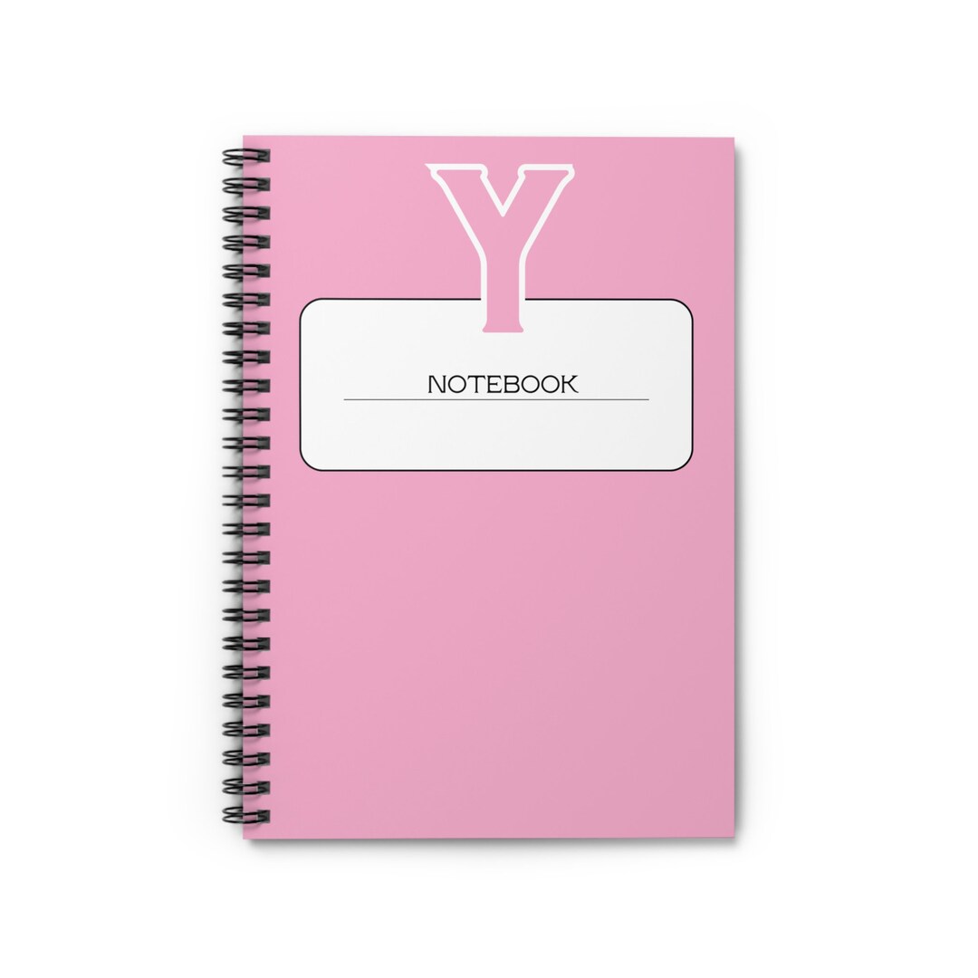 Letter Y Pink Spiral Notebook Ruled Line - Etsy