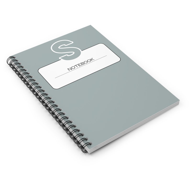 Letter S Sage Spiral Notebook Ruled Line - Etsy