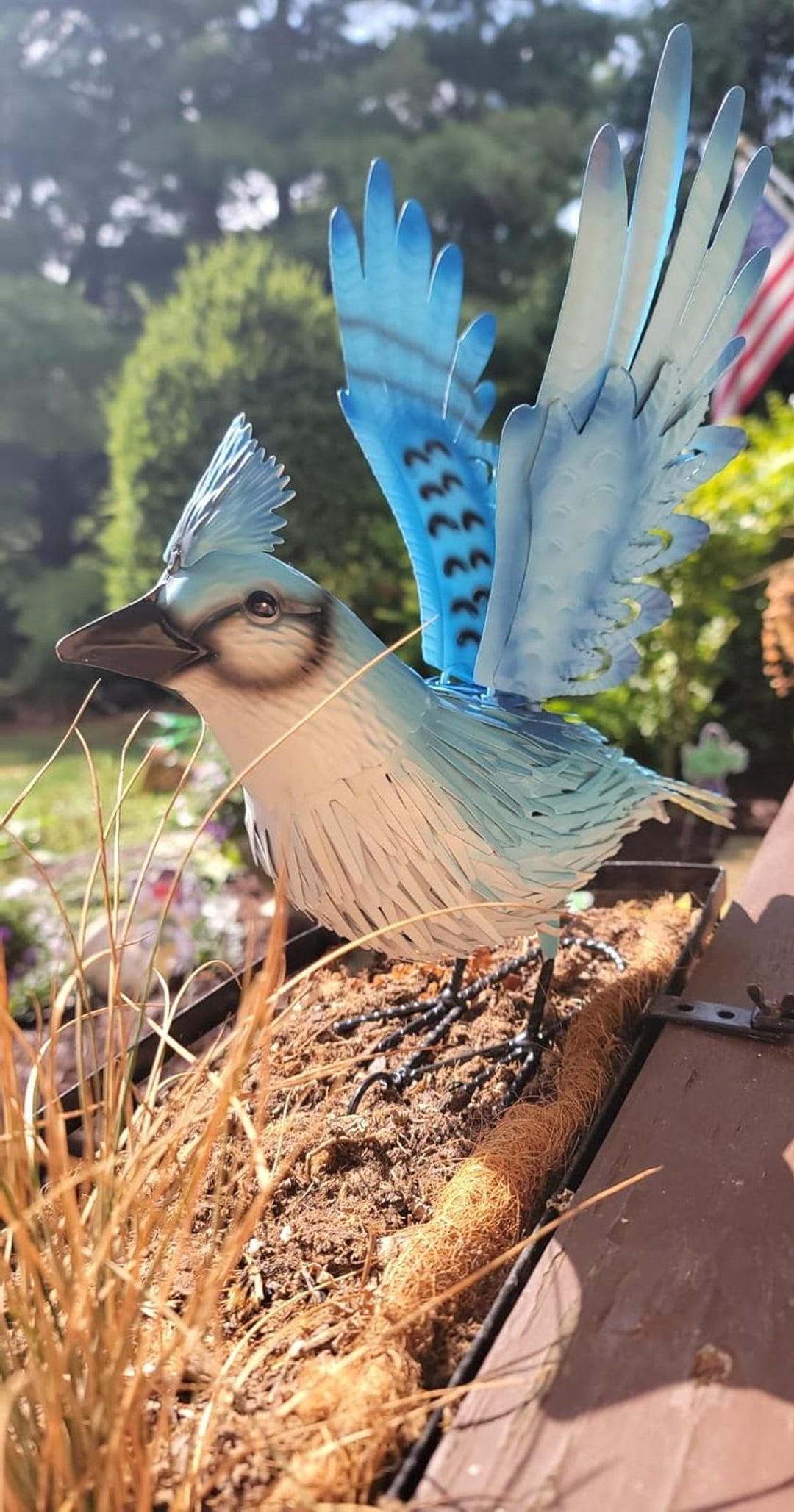 Beautiful Handmade Metal Bluejay Garden Bird Statue Birds for Outdoor Home Decor Great Ideas for ...