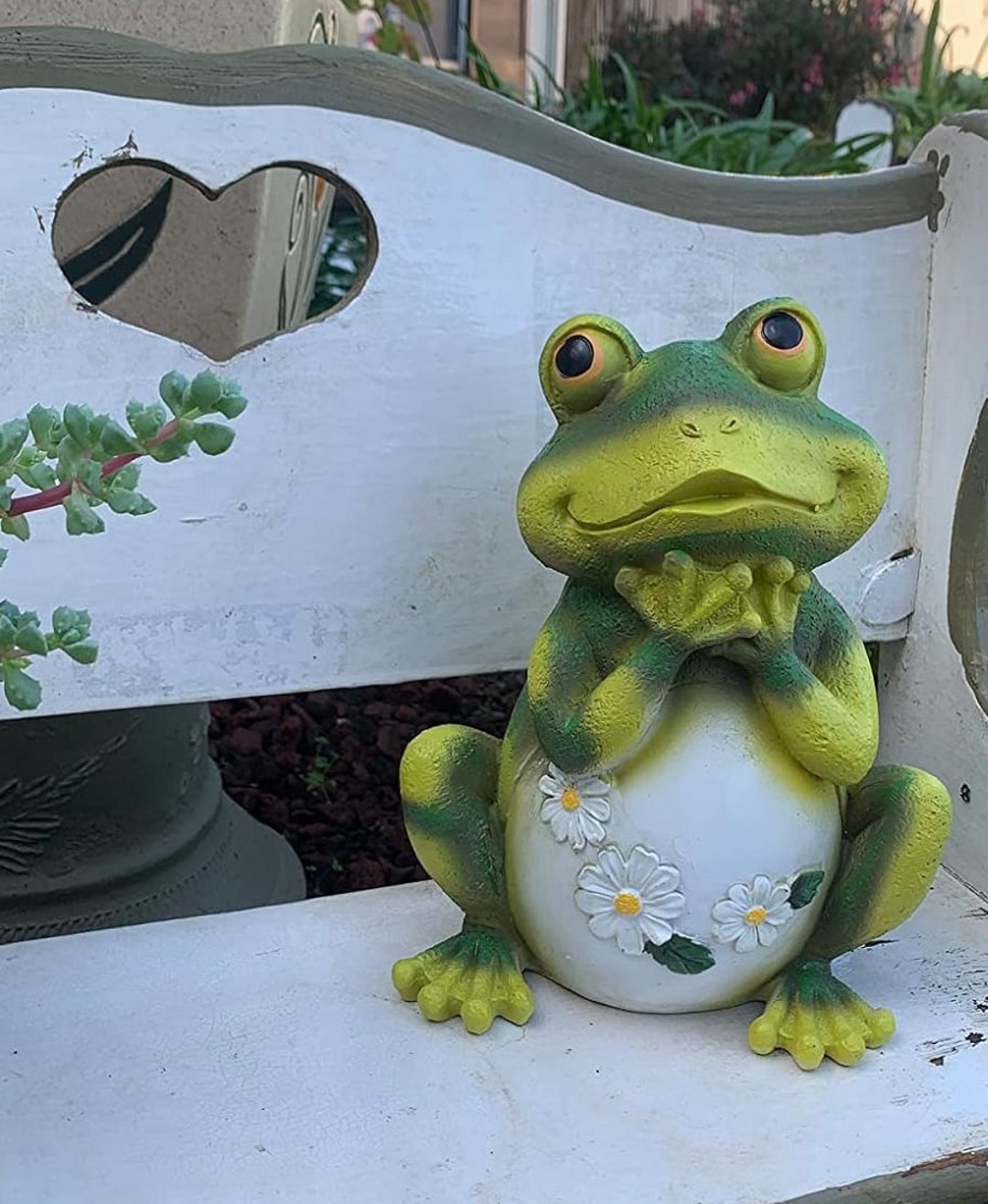 Cute Frog Decor Outdoor Statue Fairy Garden Decor Figurine Frogs ...