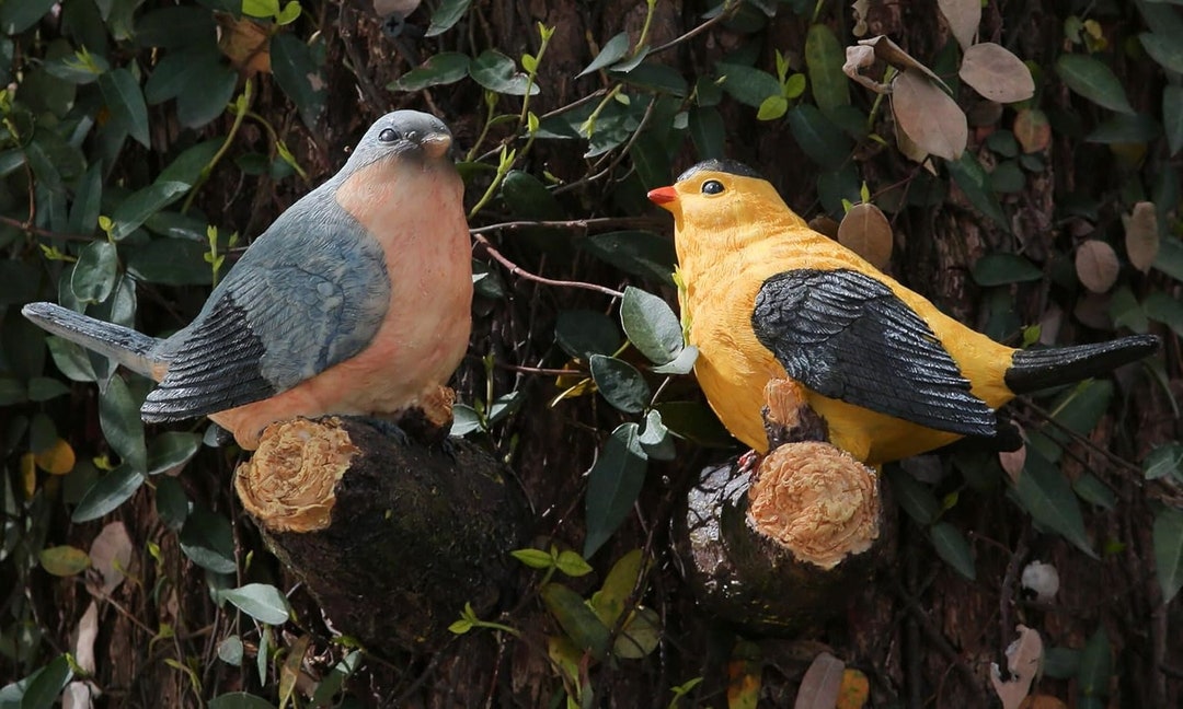 2 Pack Hanging Couple Cute Birds Tree Birds Tree Hugger Outdoor Statue ...