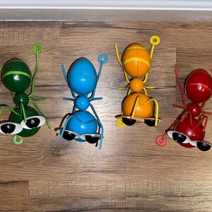 Set of 4 Colorful Ant Figurines Ant Decor Metal Garden Hanging Wall Art ...