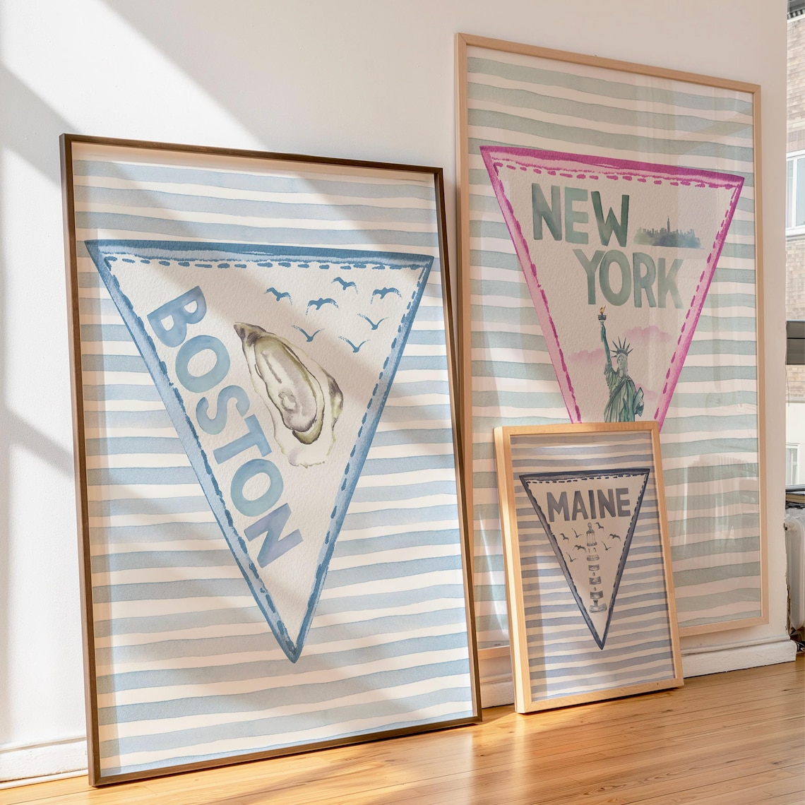 Custom Pennant Flag Poster Printable | Personalized City, State, or ...