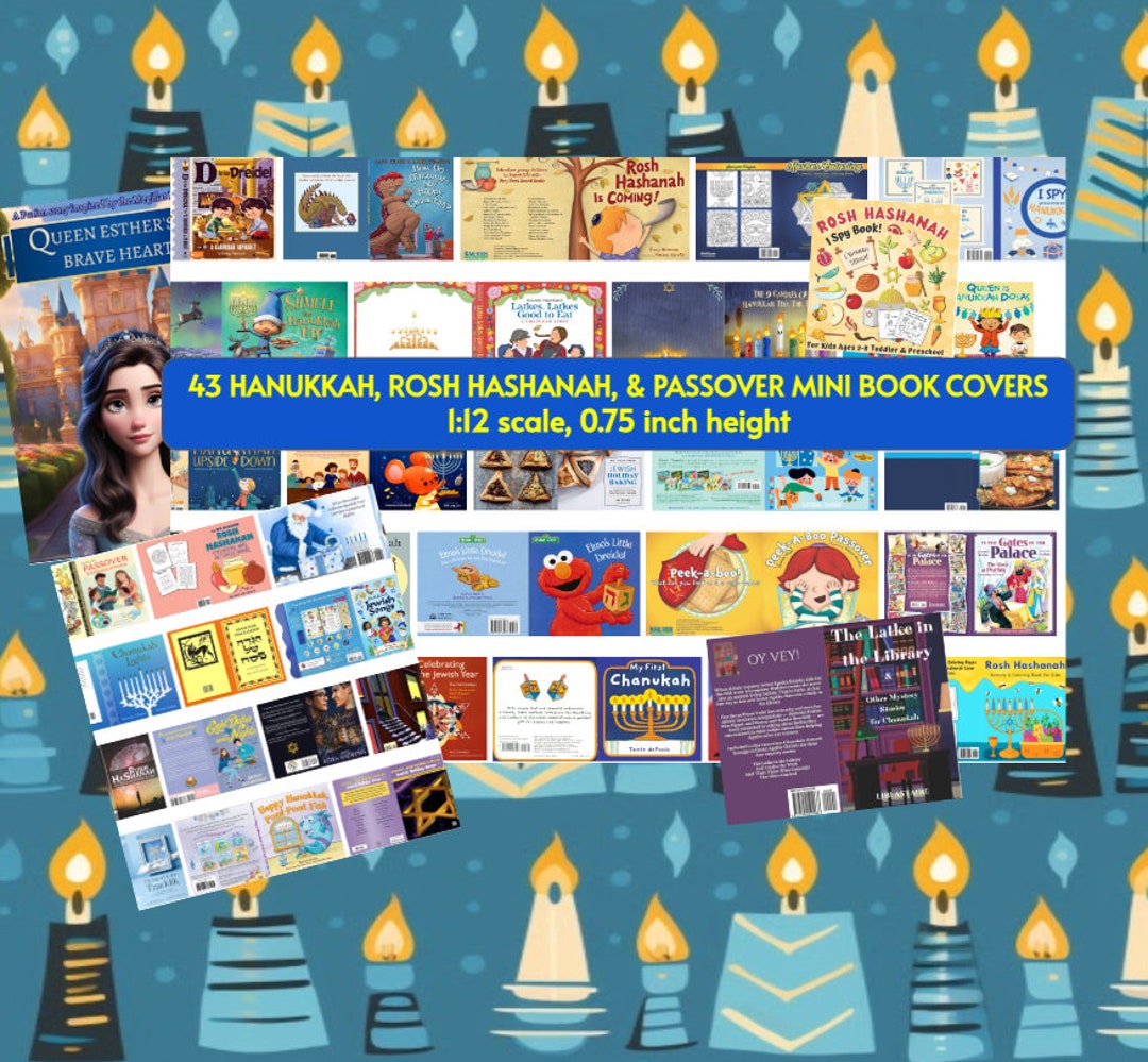 43 Hanukkah Jewish Passover Rosh Hashanah Mini Book Covers- Printable ...