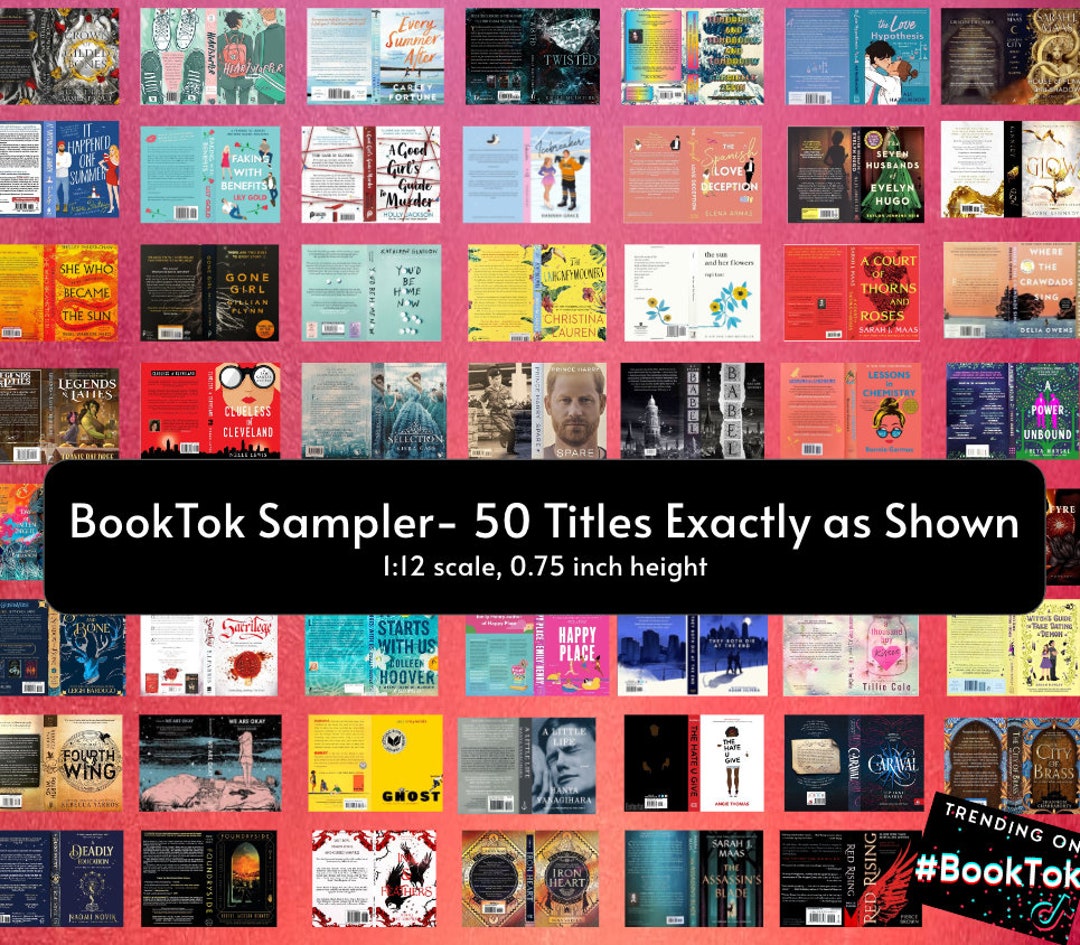 Booktok Mini Book Covers- 50 Tiny Books Sampler for Anxiety Bookshelf ...
