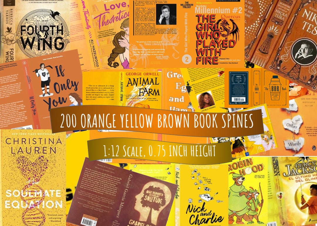 200 Mini Book Covers by Spine Color ORANGE, YELLOW & BROWN perfect for ...