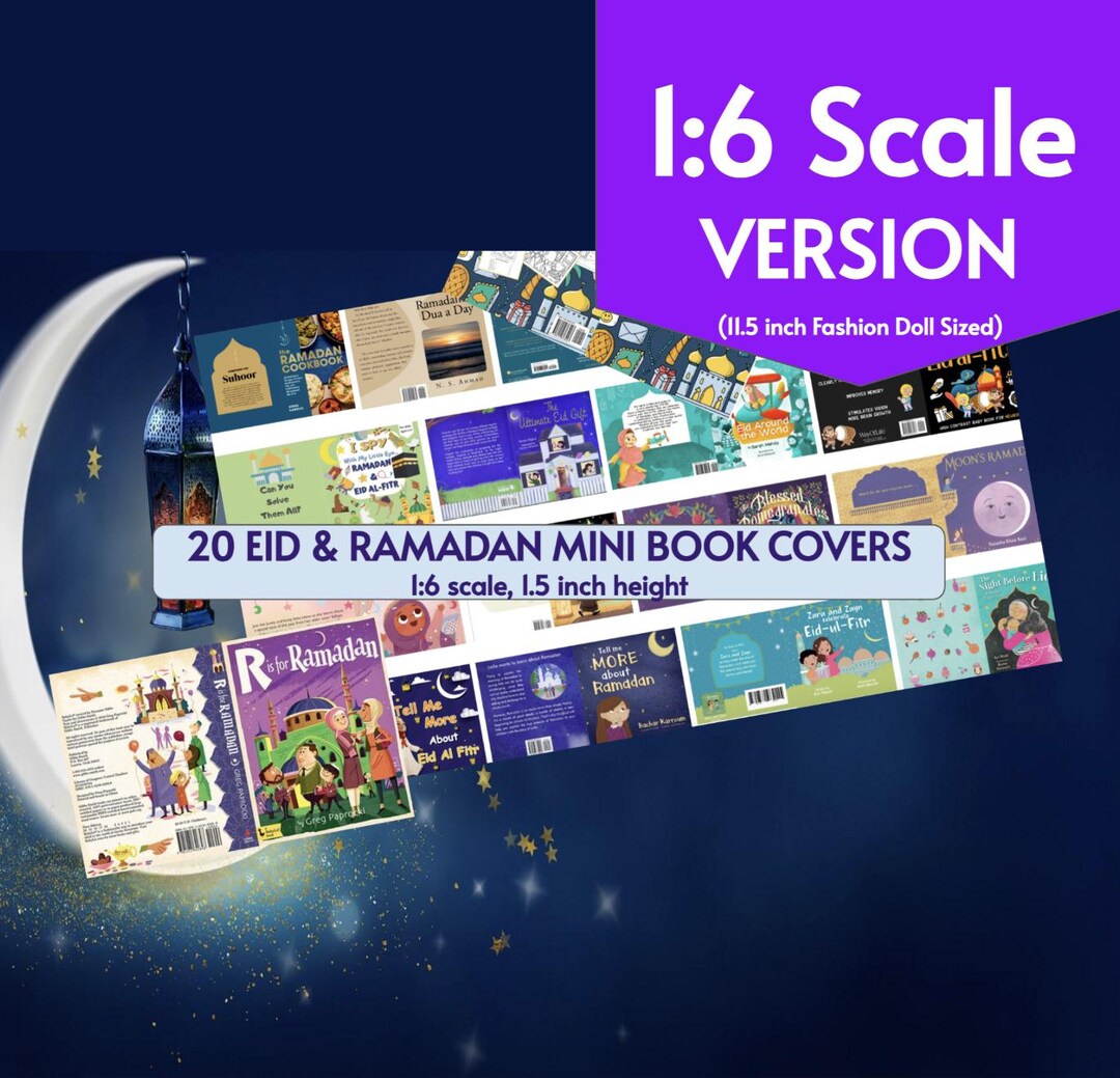 20 Eid & Ramadan Mini Book Covers – 1:6 Muslim Dollhouse Scale PDF ...